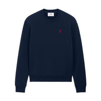 Ami Sweatshirt mit kleinem Herzlogo - - Sweatshirts & Hoodies - Herren - Blau - M