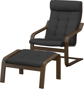 IKEA PO&Auml;NG Sessel und Hocker