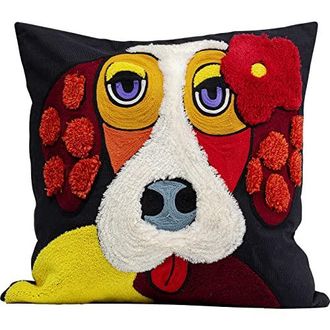 Kare Design Design Kissen Make Up Dog, Acceessoire, Deko-Kissen, Tiermotiv, mit Reisverschluss, 45x45cm (LxB)