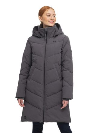 Ragwear REBELKA Damen Frauen Mantel,Parka,Steppmantel,lange Jacke,Stehkragen,wasserdicht,Grau,XXL