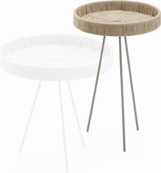 Philippi Tahiti Beistelltisch - Flach & Hoch, Natur, Stahl-Jute Konstruktion, Outdoor & Indoor geeignet (hoch)