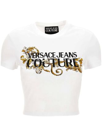 Versace Jeans Couture t-shirt &agrave; logo imprim&eacute; - Blanc