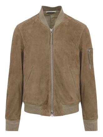 Tom Ford zip-up suede jacket - Braun