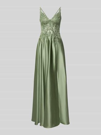 Luxuar Regular Fit Abendkleid mit floralem Stitching