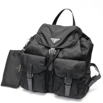 Prada unisex, Pre-owned, Noir, Taille: ONE Size Sac &agrave; dos en tissu Pre-owned