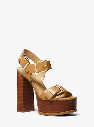 Michael Kors MK Plateau-Sandale Colby Aus Leder - Braun - Michael Kors
