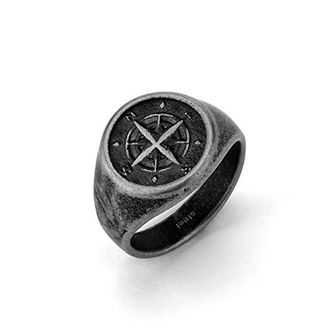 Fynch-Hatton FHJ-0036-R-64 Bague, acier inoxydable, aspect vieilli