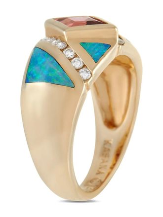 Kabana bague en or jaune 14ct sertie de diamants et de tourmaline