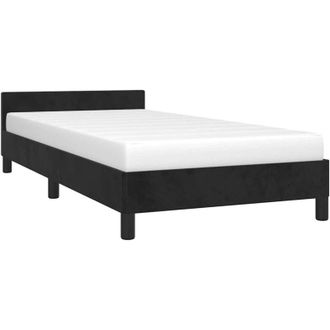 vidaXL Cadre de lit avec t&ecirc;te de lit Noir 90x190 cm Velours