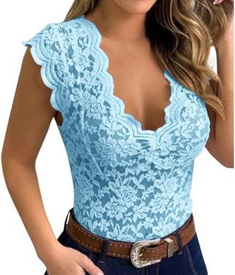 Generic Ensemble Lingerie Femme Sexy Col V Rotique Hot Transparente Chemise Dentelle Brod&eacute;E Dos Ouverte Teddy Babydoll Travestie Combishort Club Libertin pour