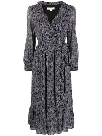 Michael Michael Kors Ger&uuml;schtes Kleid mit G&uuml;rtel - Schwarz