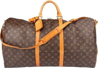 Louis Vuitton Crossbody Bags - Louis Vuitton Canvas Monogram Keepall 60 Bandoulie - Gr. unisize - in Braun - f&uuml;r Damen