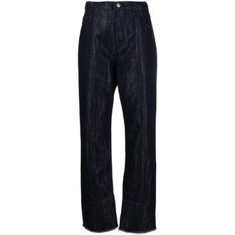 Victoria Beckham Femme, Jeans, Bleu, Taille: W28 Jean large lurex