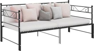 vidaXL Cadre de canapé-lit extensible noir métal 90x200 cm Vidaxl