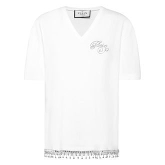 Philipp Plein T-Shirt V-Neck Ss - - Tops - Damen - Wei&szlig; - XL