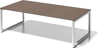 Bisley Cito Chefarbeitsplatz/Konferenztisch, 740 mm höhenfixes O-Gestell, Metall, Wn396 Dekor Nußbaum, Gestell Verkehrsweiß, 120 x 240 x 74 cm