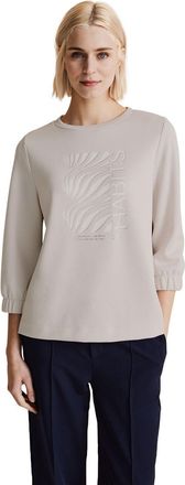 Street One Damen A320904 T-Shirt 3/4 Arm Bedruckt, Smooth Sand Beige, 42