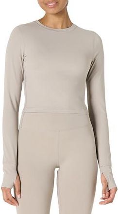 Amazon Essentials Haut à manches courtes dEntraînement Active FormFlex à Superposer, Ultra Doux, Manches Longues, Coupe Ajustée Femme, Taupe, XXL