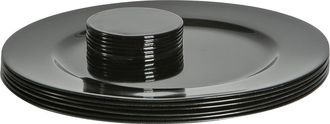 Argon Tableware Metallic Ladeplatten Set - 12pc - Schwarz