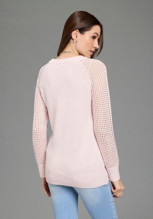 Bruno Banani Strickpullover aus Baumwolle mit &Auml;rmel in Lochstrick