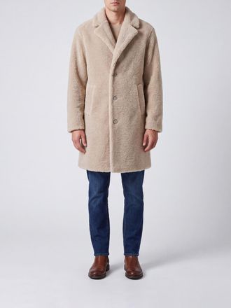 Herno Manteau droit longueur genou en fausse fourrure