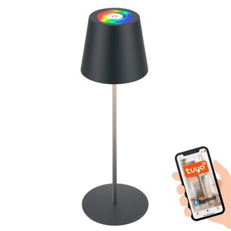 Briloner LED Tischlampe Smart kabellos mit Appsteuerung, Stufenlos dimmbar, RGB+W, Nachttischlampe, Leselampe, Campinglampe, LED Tischleuchte, Akku Lampe, Outd