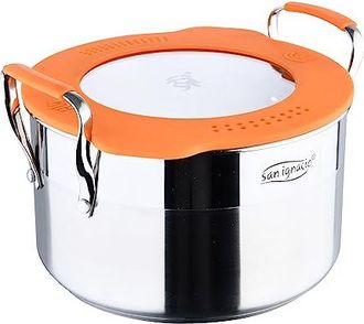 San Ignacio Compact - Cancol mit 20 cm Deckel - geschmiedetes Aluminium - helles Schwarz - &Auml;u&szlig;eres im Matt -Finish - Induktionsliste - Edelstahlgriffdetails Farbd