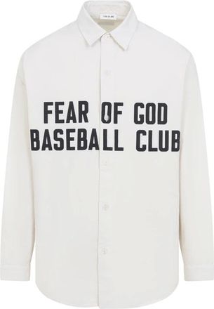 Fear of God Homme, Chemises, Beige, Taille: S Chemise D&eacute;contract&eacute;e en Coton Teint en Pi&egrave;ce