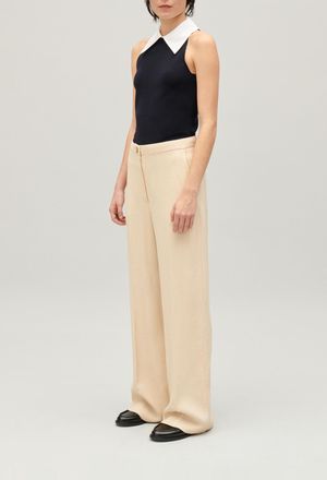 Claudie Pierlot Pantalon large beige