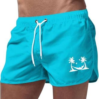 Generic Short de bain hawa&iuml;en &agrave; s&eacute;chage rapide pour homme avec poches, bleu ciel, XXL