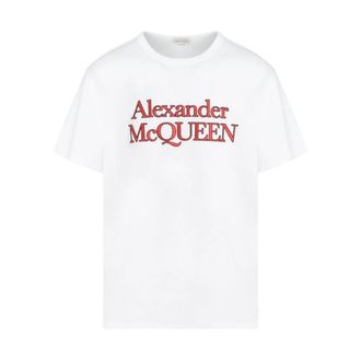 Alexander McQueen Stylisches Mid-Weight Baumwoll T-Shirt - - Tops - Herren - Wei&szlig; - XL