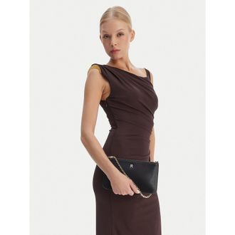 Tommy Hilfiger Handtasche Tommy Hilfiger Th Icon Chain Shoulder Pouch AW0AW18298 Schwarz