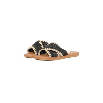 Ichi Schwarze gewebte Sandalen - einfacher Stil - - Shoes - Damen - Schwarzk - 38 EU