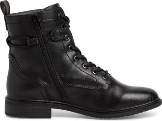 Jana Damen Stiefeletten zum Schn&uuml;ren Flach mit Schn&uuml;rsenkeln und Rei&szlig;verschluss Weite H Mehrweite, Schwarz (Black), 37 EU
