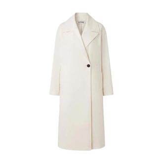 R&oacute;he Oversized Mantel aus geknitterter Baumwolle - - Coats - Damen - Wei&szlig; - M/L