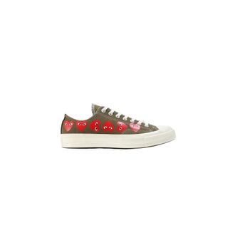 Comme Des Garçons Homme, Chaussures, Vert, Taille: 41 1/2 EU Baskets Basses Kaki Heart Multi-Play