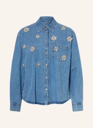 Essentiel Jeansbluse Konnection Mit Schmucksteinen blau