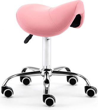 Generic Sattelhocker mit R&auml;dern, drehbarer, Verstellbarer Rollhocker, ergonomischer Sattelstuhl mit Einer Tragf&auml;higkeit von 440 Pfund, geeignet for Zuhause un