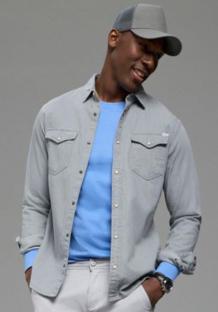 Man's World Baseball Cap MANS WORLD, Herren, stahlgrau, Web, Baumwollmischung, unifarben, Caps, mit trendigem Netzeinsatz und verstellbarem Riegel hinten - NEW