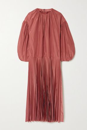 Valentino Garavani Robe Midi En Satin De Soie M&eacute;lang&eacute;e &Agrave; Plis - Rouge