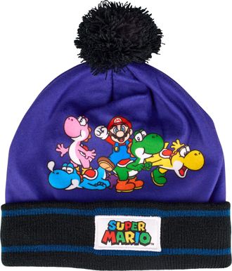 Nintendo M&uuml;tze Winterm&uuml;tze mit Bommel (Blau, 54)