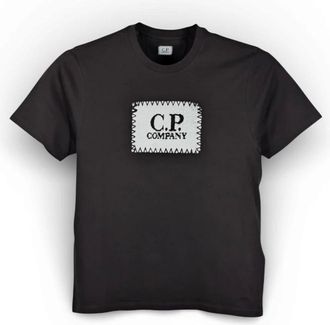 C.P. Company C.p. Company, Homme, Tops, Noir, Taille: XL Jersey 30/1 Short Sleeve Logo Label T-Shirt