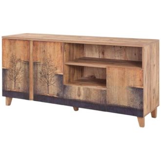 Dmora Fernsehschrank Bucarest, Ständer für Wohnzimmerfernseher, Niedriges Wohnzimmer-Sideboard, TV-Ständerbasis, 160x45 h76 cm, Eiche - Dmora