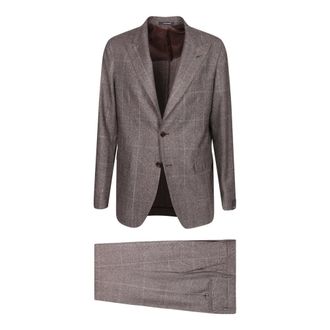 Tagliatore Costume ajust&eacute; simple boutonnage - Homme - Costumes - Brun - Taille: XL