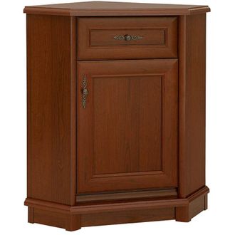 PEGANE Commode dangle avec 1 porte et 1 tiroir coloris ch&acirc;taigne - Longueur 60 x Profondeur 60,5 x Hauteur 90,5 cm