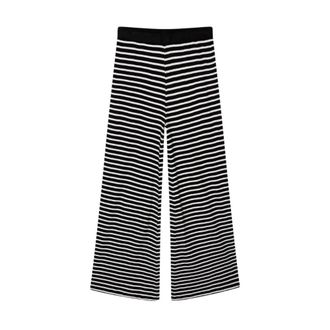 Mads Norgaard Femme, Pantalons, Noir, Taille: 38 FR Pantalon &agrave; Rayures Noir/Blanc Veran