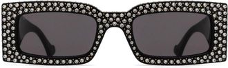 Gucci Eckige Gene Sonnenbrille mit GG - Schwarz