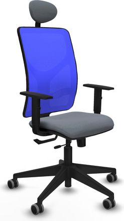 Piqueras y Crespo Drehstuhl aus Netzstoff mit 1D-Armen, h&ouml;henverstellbare Lendenwirbelst&uuml;tze und festes Kopfteil, ausgestattet mit Syncro/Traslack und Schneideschaum, B