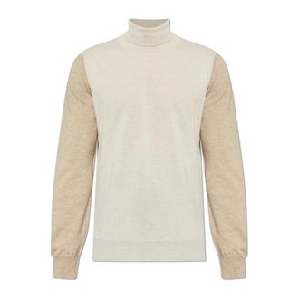 Maison Margiela Zweifarbiger Woll-Rollkragenpullover - - Knitwear - Herren - Beige - S