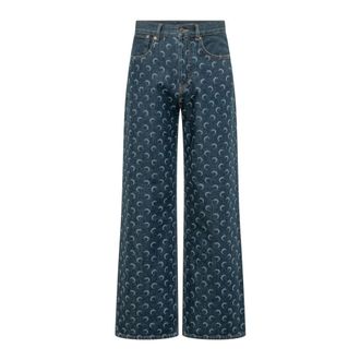 Marine Serre Moon Laser Denim Gerades Jeans - - Jeans - Herren - Blau - M